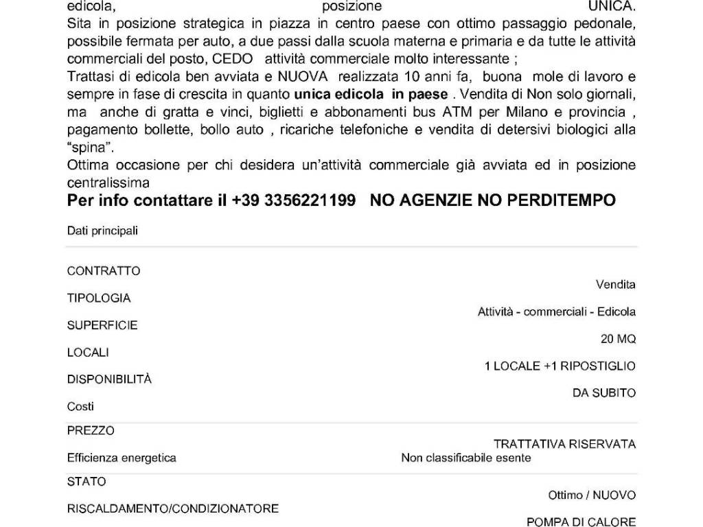 Edicola piazza Aldo Moro 7, Grezzago, rif. 84975936 - Immobiliare.it